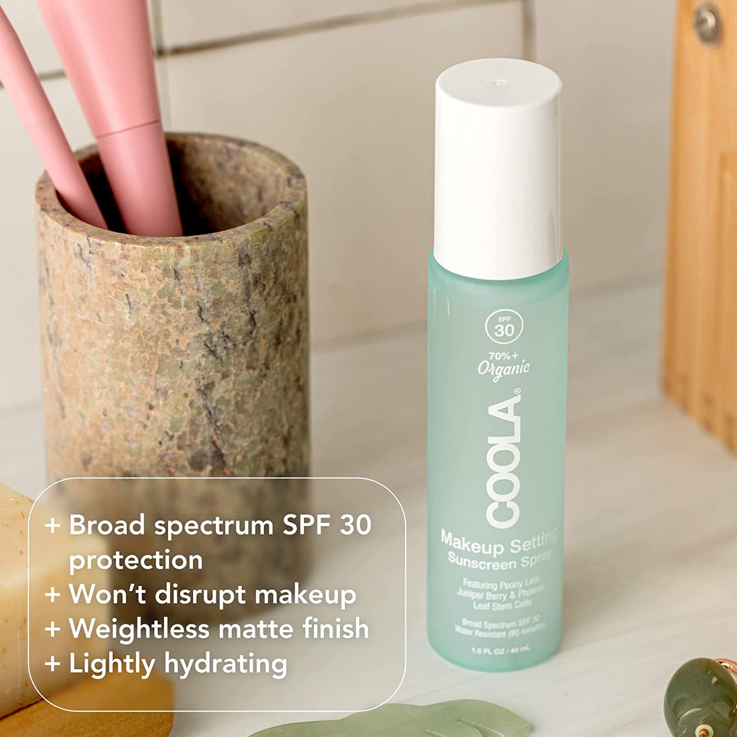 Coola Face Makeup Setting Spray SPF 30 Infused With Hyaluronic Acid 1.5 ...
