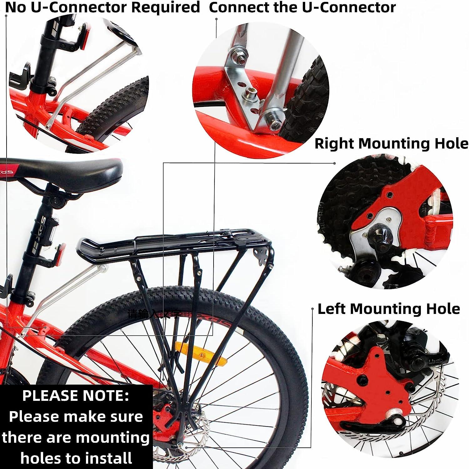 BABEIYXM Rear Bike Rack with Luggage Clip | Adjustable Aluminum Alloy ...