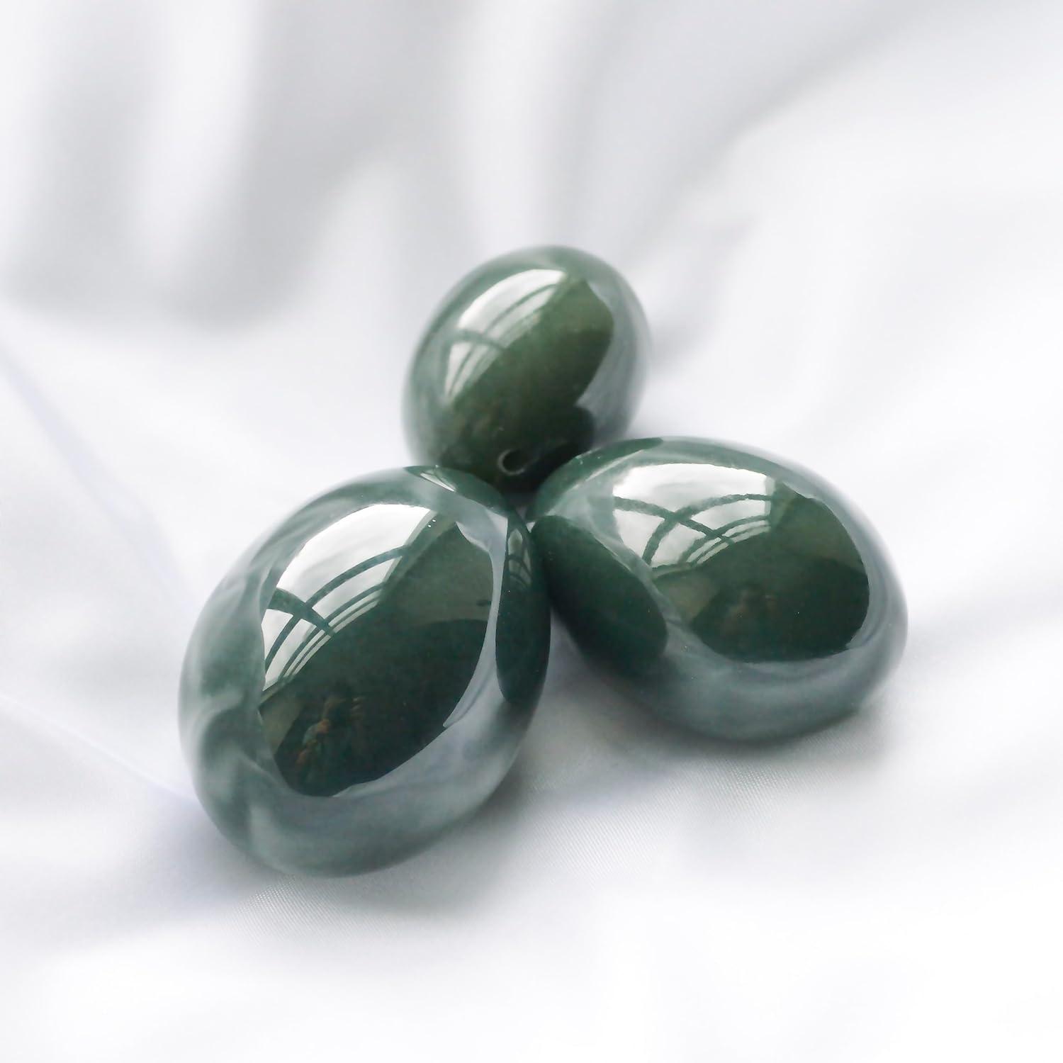 Shop Polar Jade Nephrite Yoni Eggs Set - 3 Sizes Drilled Authenticity ...
