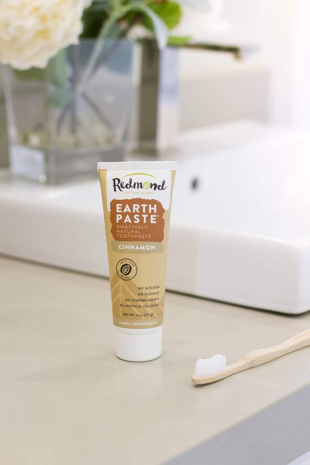 Redmond Earthpaste Cinnamon - Natural Non-Fluoride Toothpaste (3 Pack ...