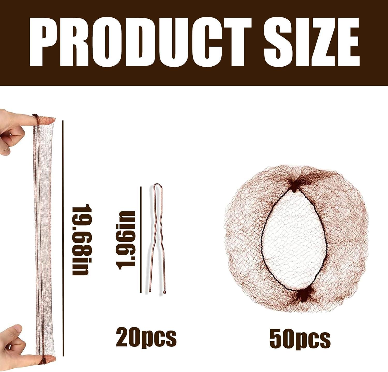 70 PCS Brown Invisible Hair Bun Net Hair Nets for Buns Hair Nets for ...