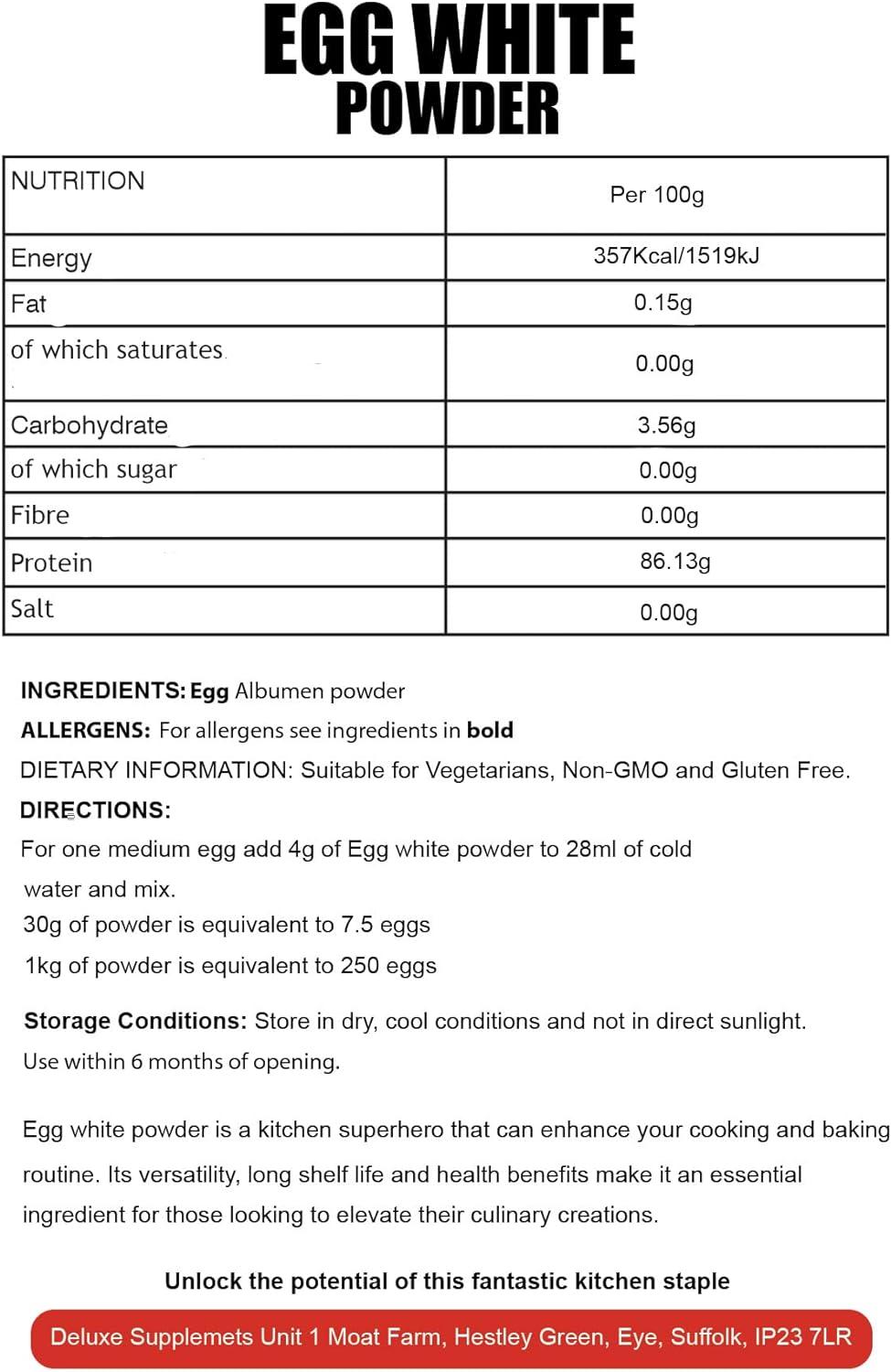Egg White Powder 100g - All Natural Albumen Protein for Baking ...