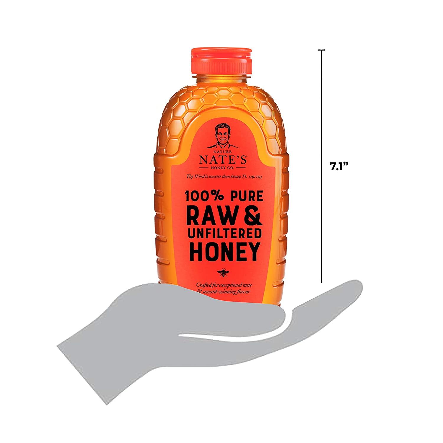 Nature Nate's 100% Pure Raw Unfiltered Honey - 32oz Squeeze Bottle ...