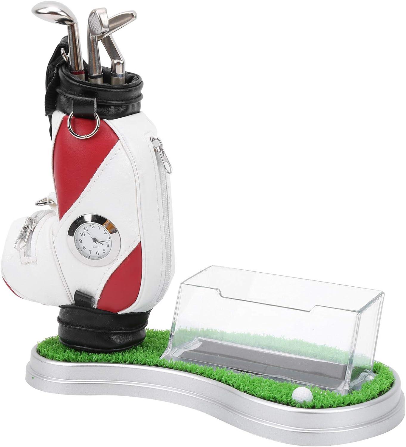 Keenso Desktop Golf Pen Set - Mini Golf Club Pen Holder with Clock ...