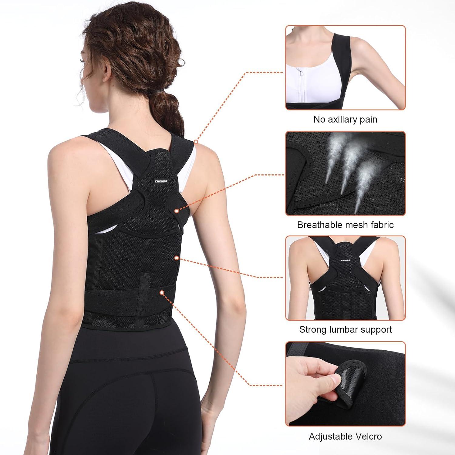 Adjustable Breathable Back Brace Posture Corrector for Women Men ...