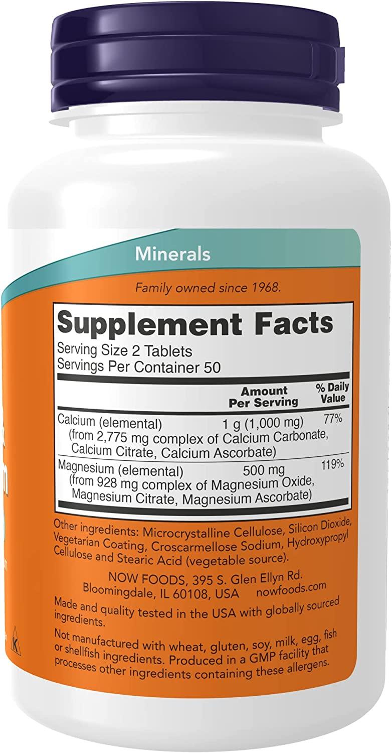 Now Supplements Calcium & Magnesium 2:1 Ratio - High Potency Bone ...