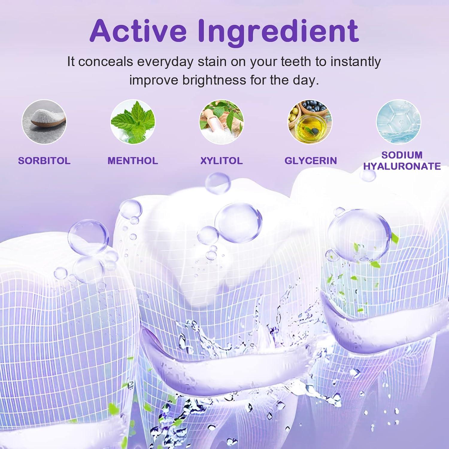 Purple Toothpaste for Whitening - Gentle Foam Formula That Removes ...