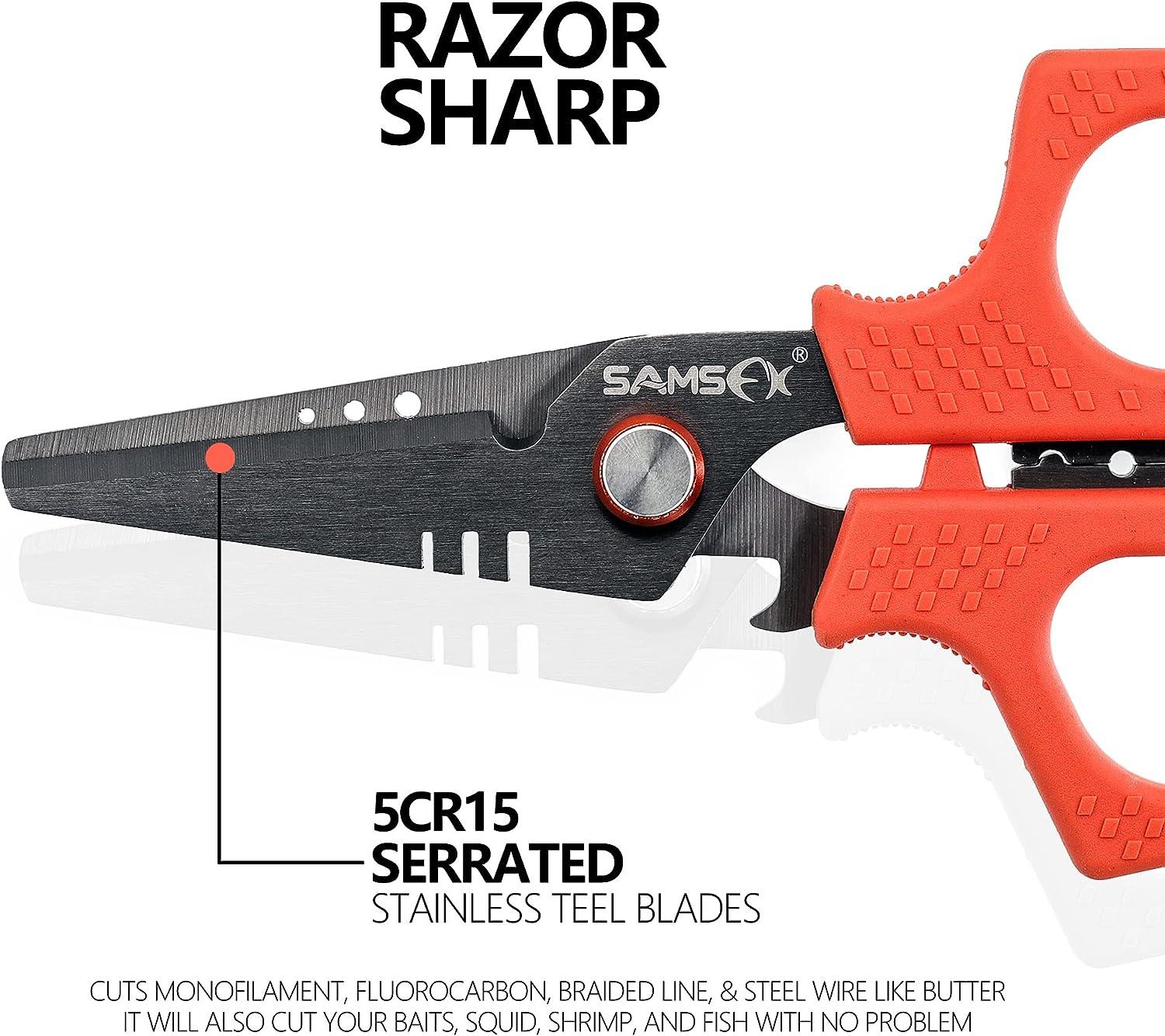 SAMSFX Fishing Braid Line Scissors Shears - Titanium Coated Dual ...