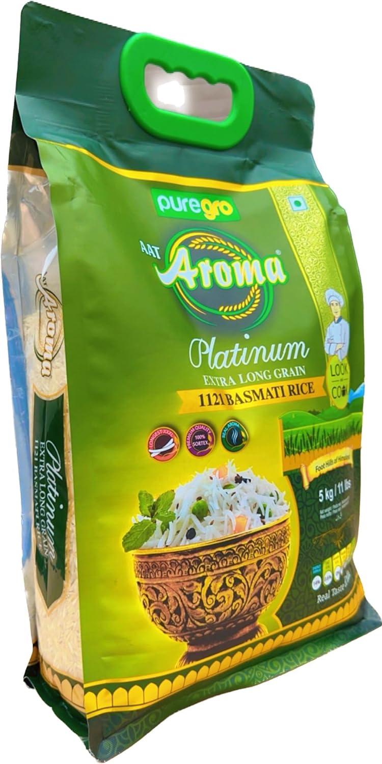 Puregro Platinum Extra Long Grain Basmati Rice 5kg (Aroma) (1121 ...