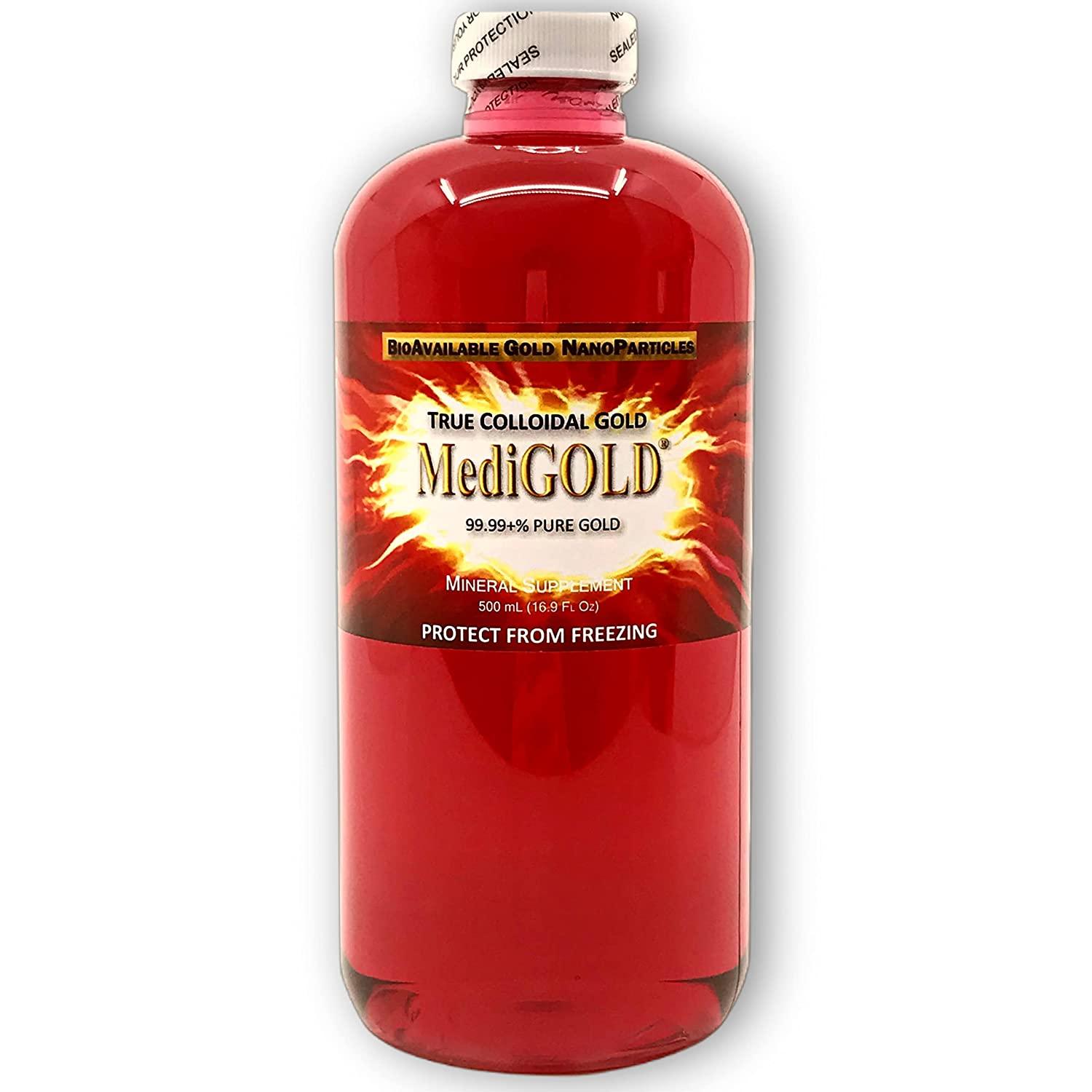 MediGOLD True Colloidal Gold Dietary Supplement - 500mL (16.9 Fl Oz ...