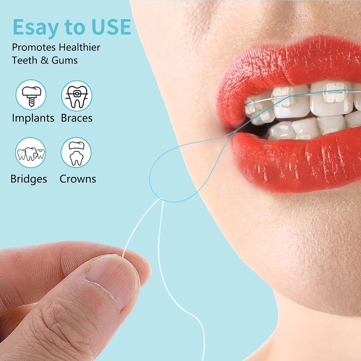 Wllhyf 100 Pieces Multifunctional Dental Floss - Deep Clean for Bridges ...