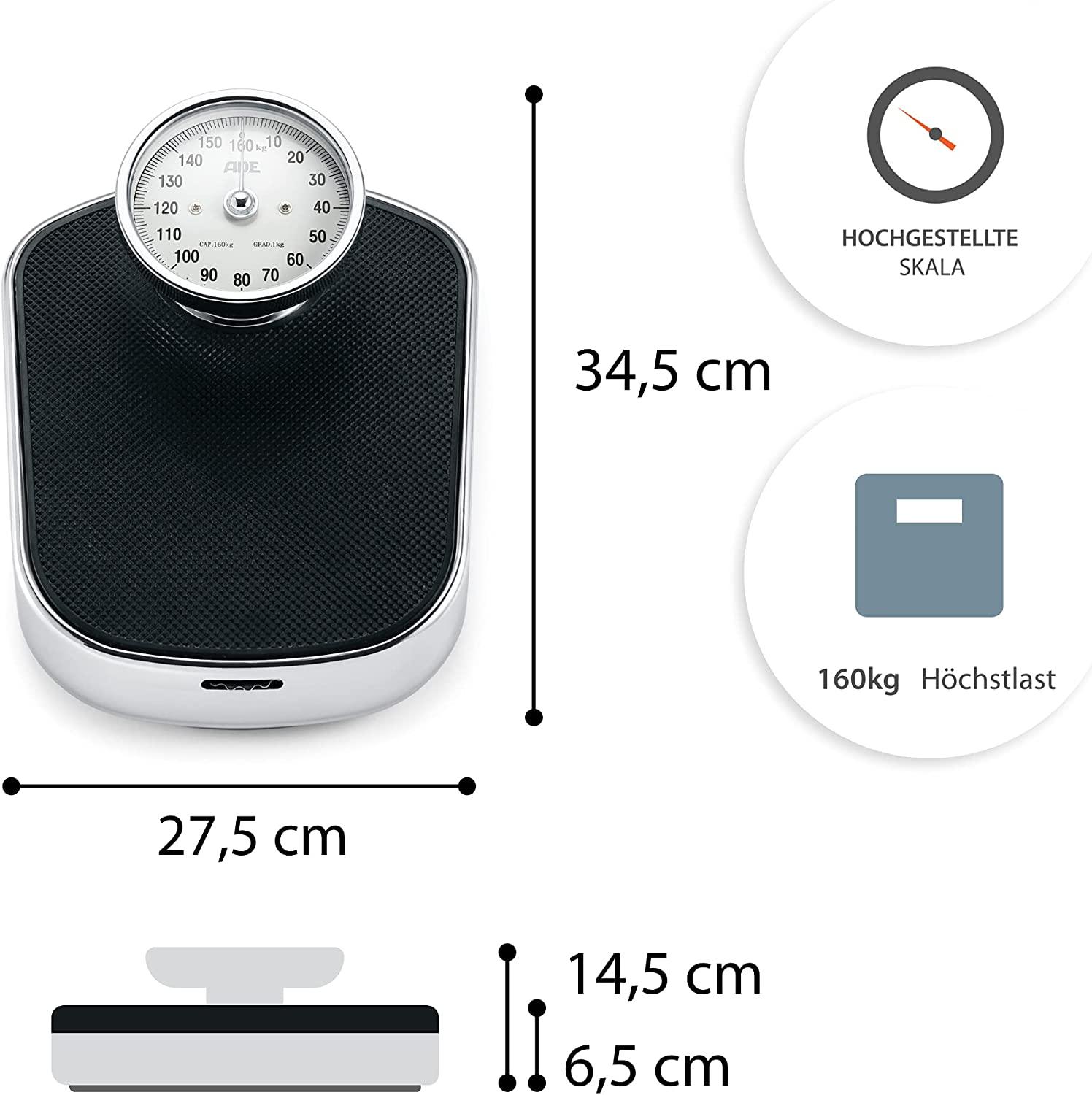 ADE Germany Mechanical Bathroom Scales BM702 Black-Felicitas by Waagen ...