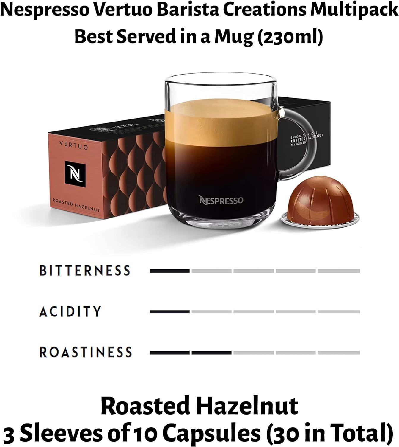 Nespresso Vertuo Coffee Capsules - Roasted Hazelnut - 3 Boxes (30 Pods ...