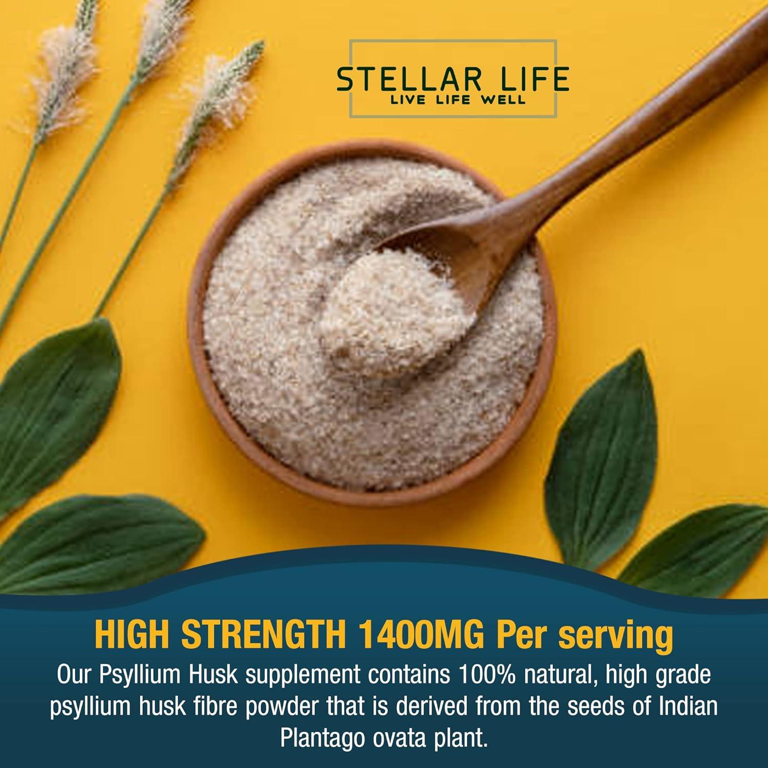 Psyllium Husk Fibre Supplement 1400mg - High Soluble Fibre, Vegan ...