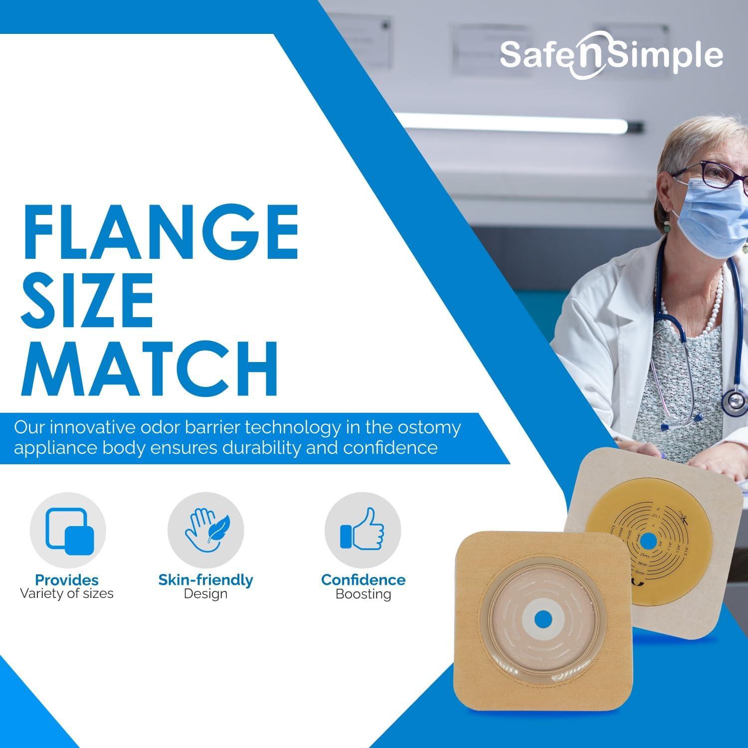 Buy Safe n Simple 5x5 Ostomy Wafers with Tape Collar - Standard Wear ...
