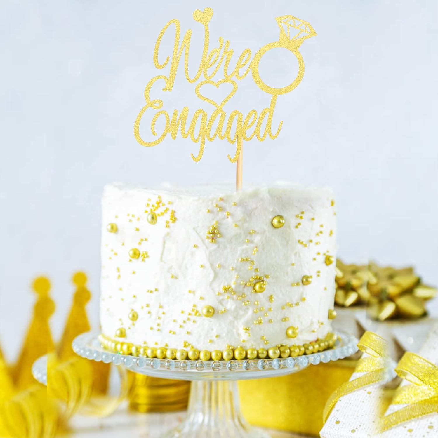 Arthsdite We're Engaged Cake Topper Bridal Shower Cake Pick Decorations ...