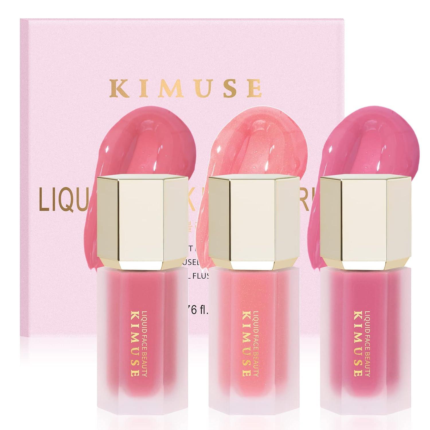 KIMUSE Dual Cream Contour Stick & Liquid Blush Trio - 2 Colors ...