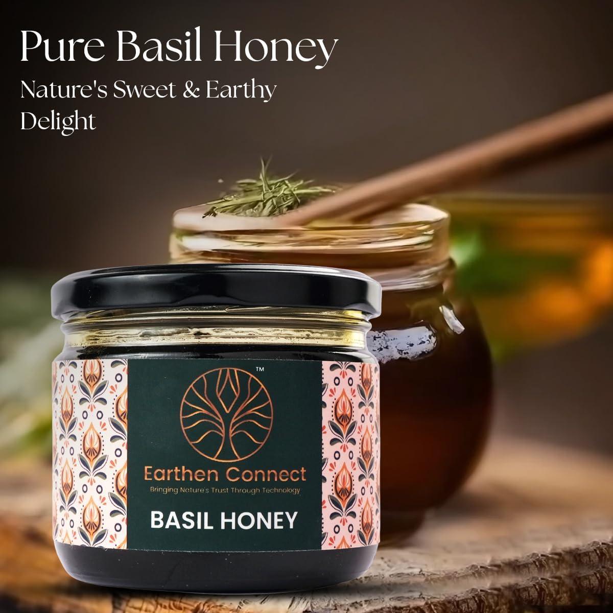 Earthen Connect Premium Basil Honey 400g No Added Sugar Supports ...