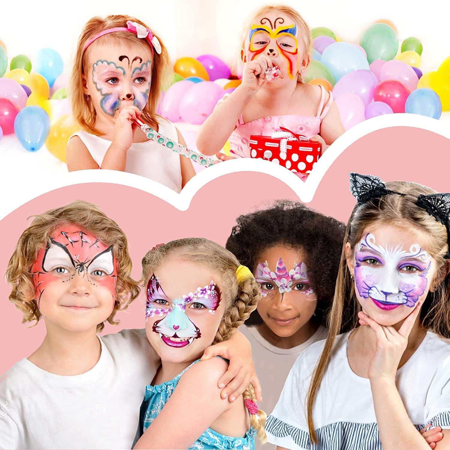 Beesjuy Kids Face Painting Kit - 12 Color Water Based Face Paint for ...