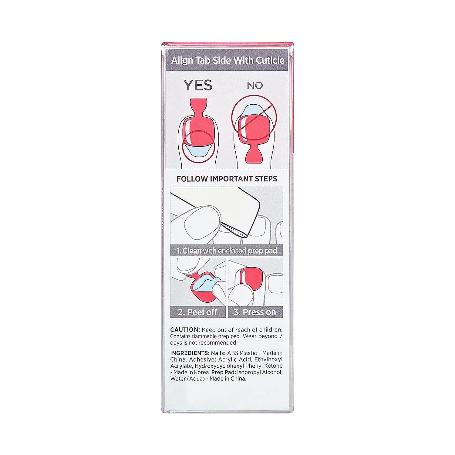 KISS imPRESS Fruity Candy Deep Red Pedicure Fake Toenails Kit | Square ...