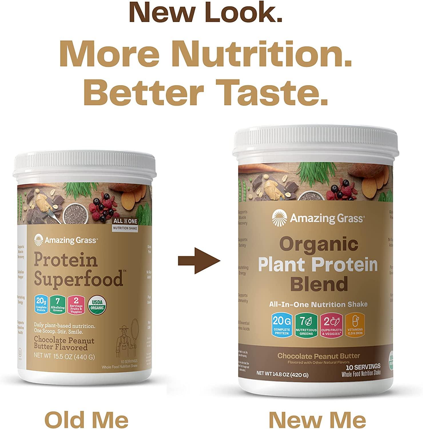 Amazing Grass Organic Plant Protein Blend - Vegan Protein Powder with ...