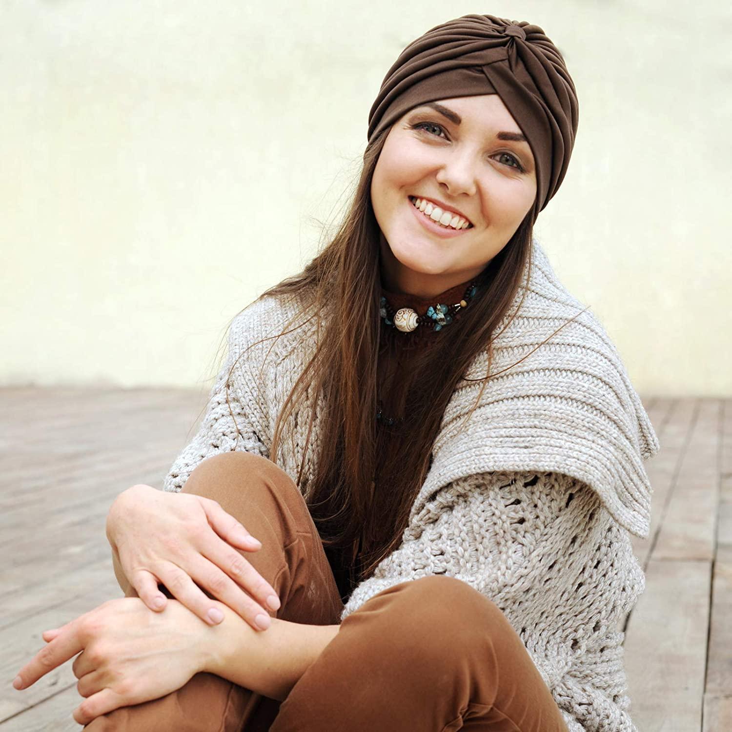 16 Pieces Polyester Stretch Turbans for Women - Head Turbans in 16 Chic ...