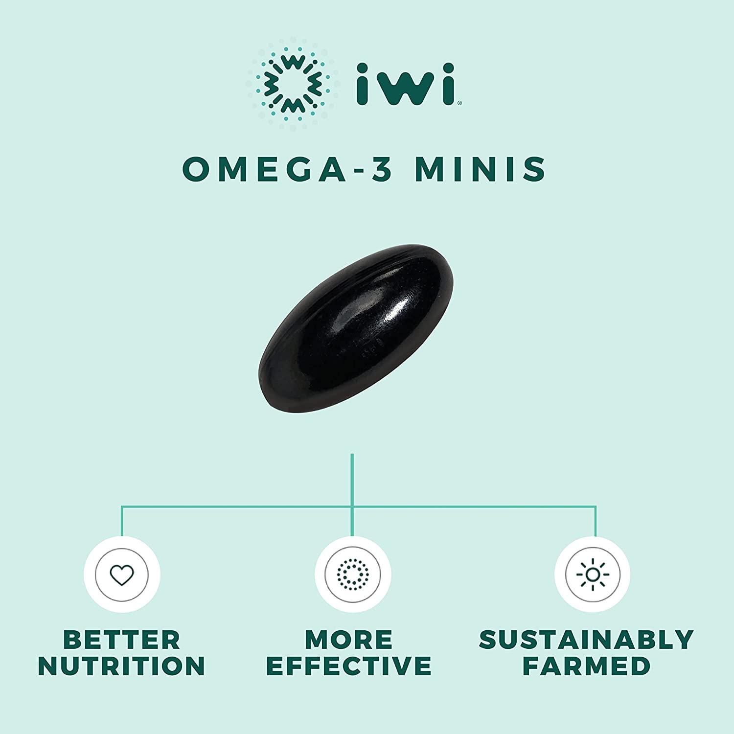 iwi Omega 3 Mini: Heart, Brain, Bone, Joint, and Eye Health | 30 Day ...