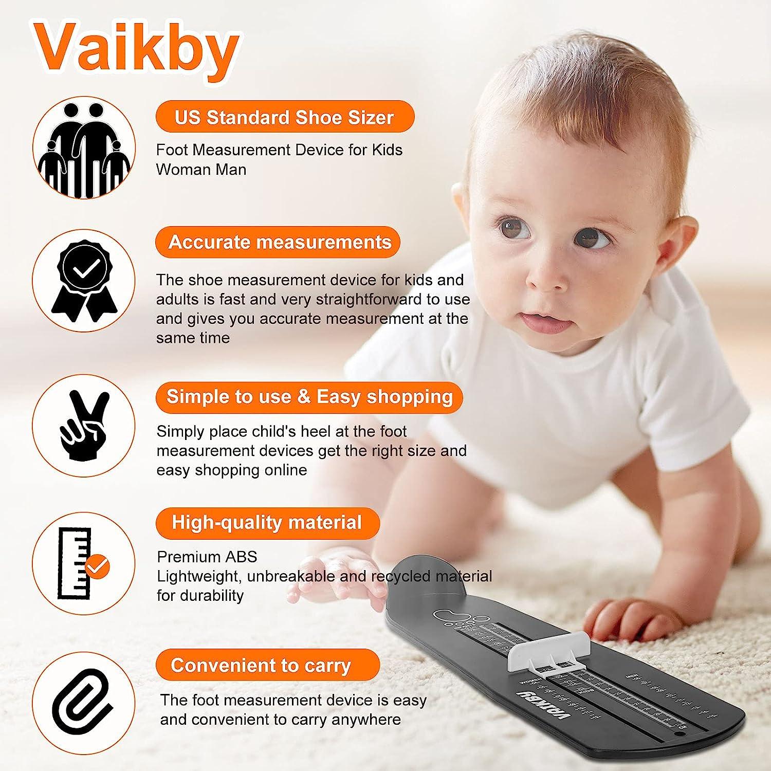 Vaikby Foot Measurement Device: Shoe Sizer for Kids & Adults - Easy ...