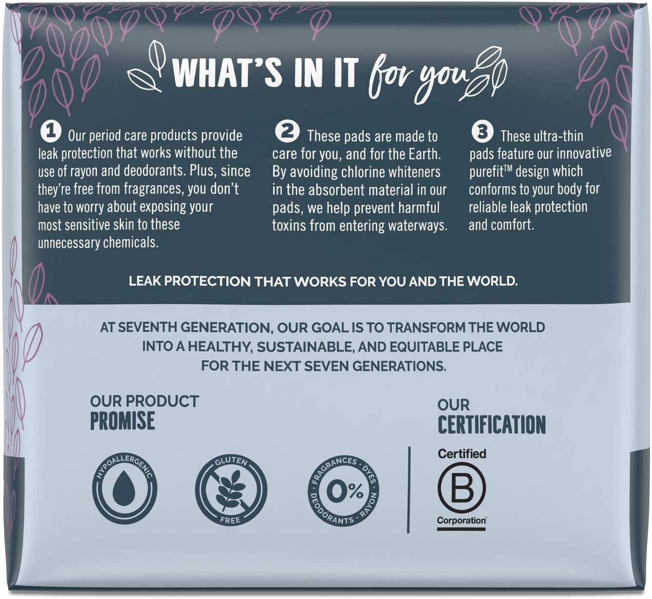 Seventh Generation Ultrathin Super Long Pads - 16 ct | Eco-Friendly ...
