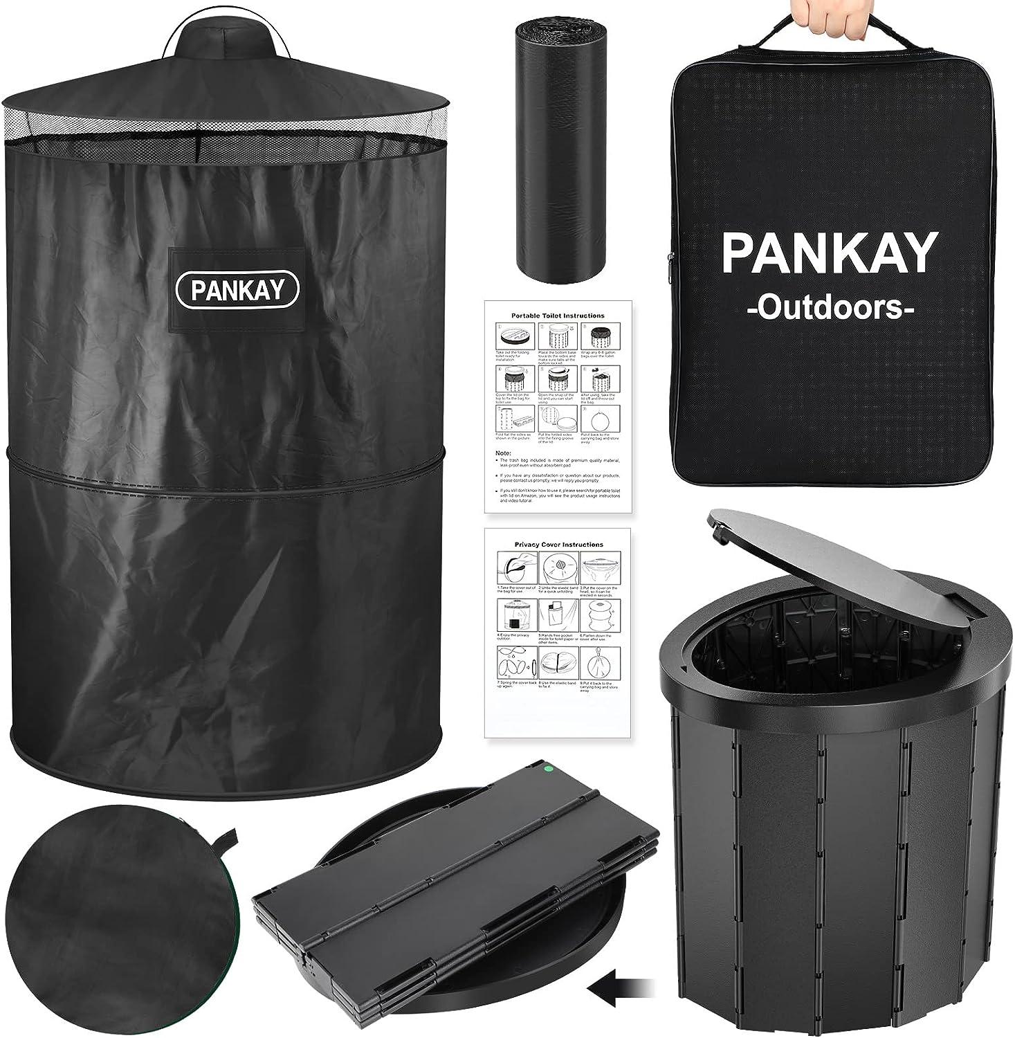 PANKAY Portable Toilet with Pop Up Privacy Tent - 2 in 1 Camping Toilet ...