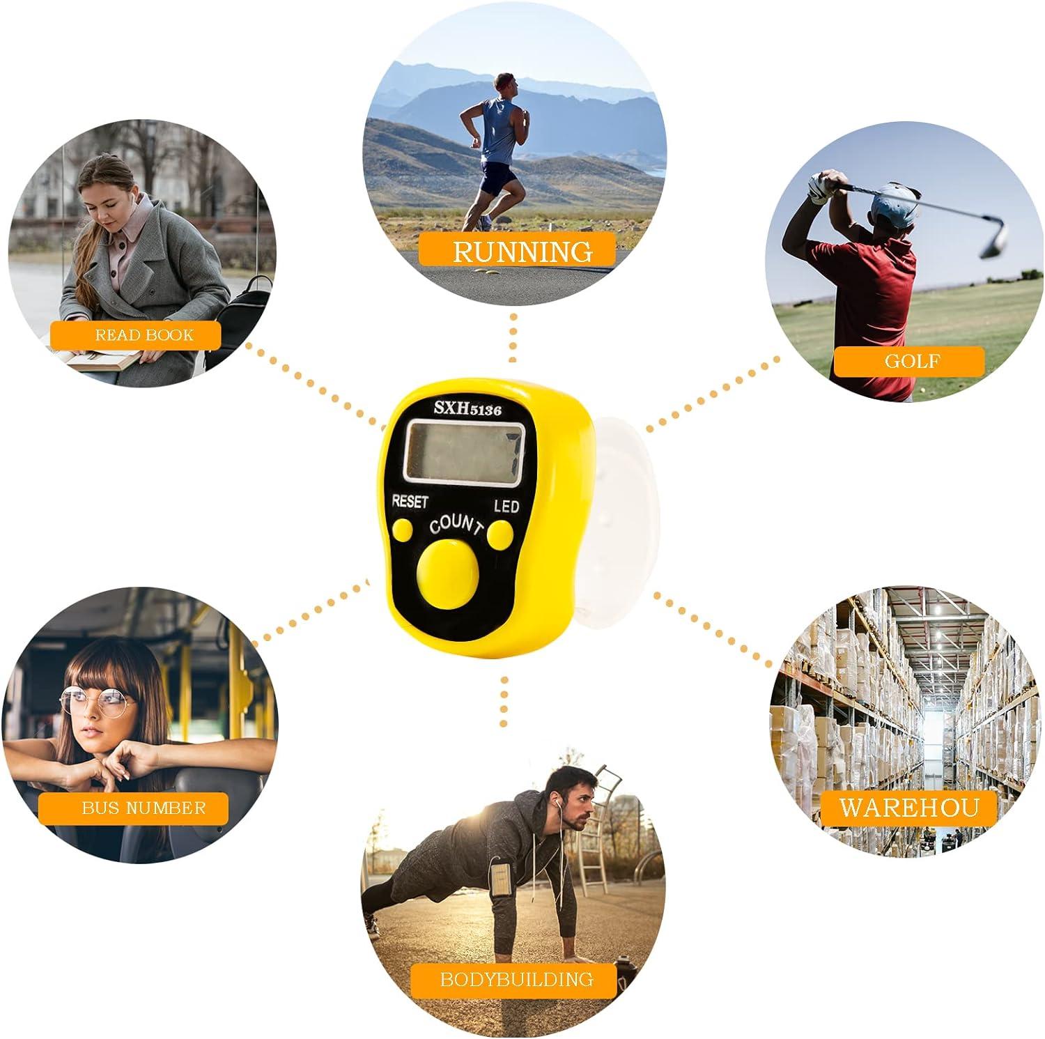 ILouxNei Knit Counter Set - 4 Pcs LCD Electronic Finger Digital Row ...