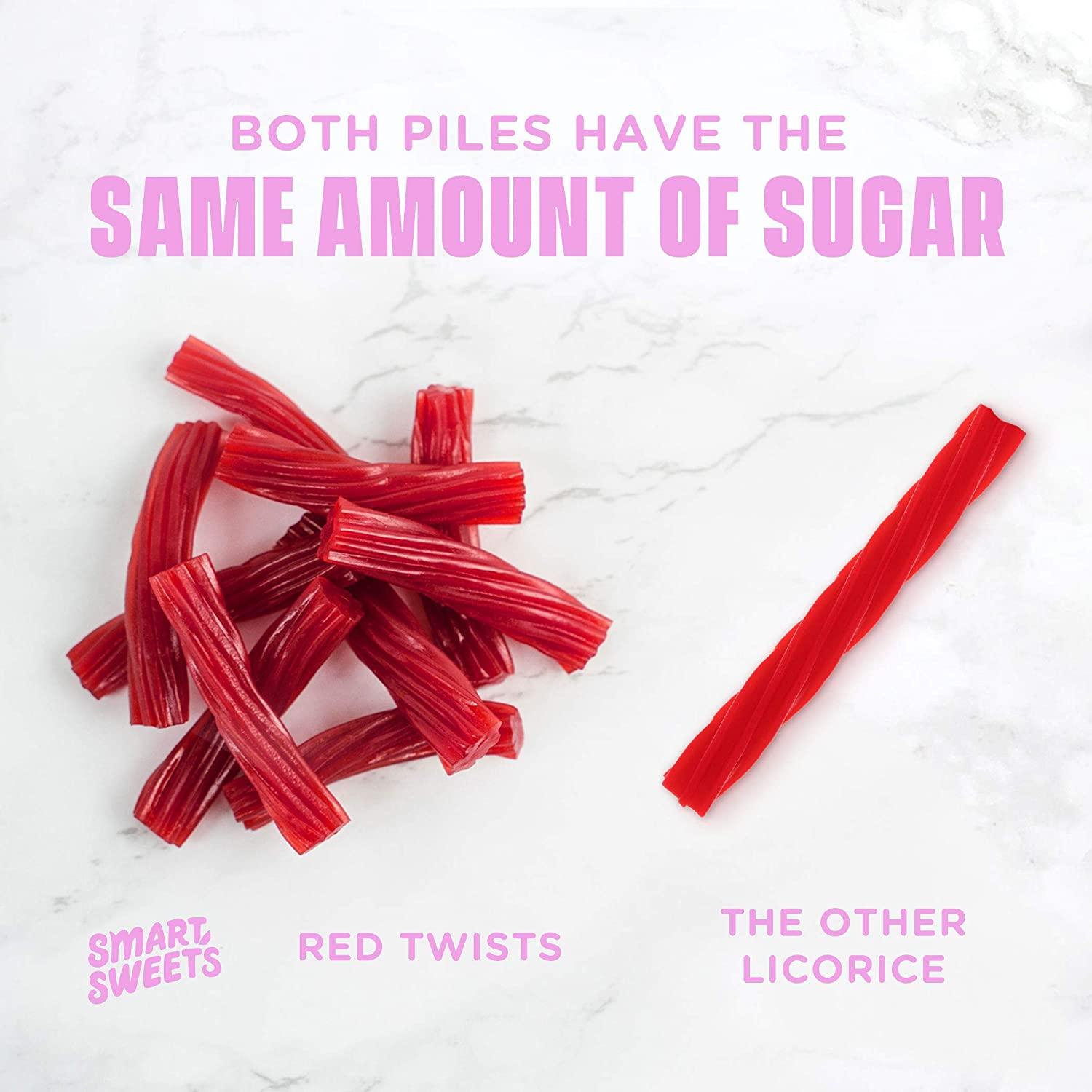 Smart Sweets Red Twists, Licorice Gummy Candy with Low Sugar (2g), Low ...