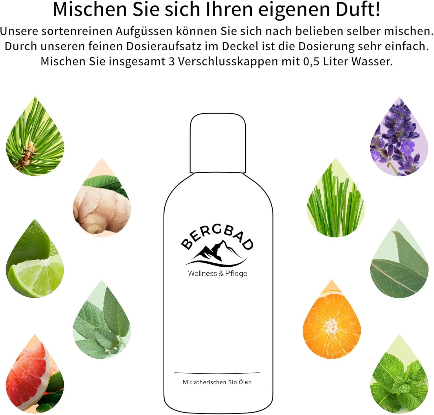 BERGBAD Organic Mountain Pine Sauna Infusion 100ml - Natural Essential Oils for Aromatherapy ...