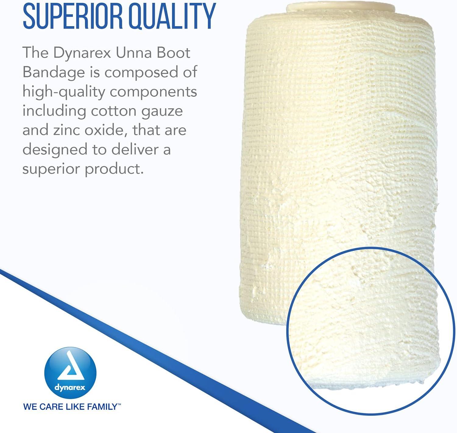 Dynarex Unna Boot Bandage 3 x 10 yds - Zinc Oxide Soft Cast for Leg ...