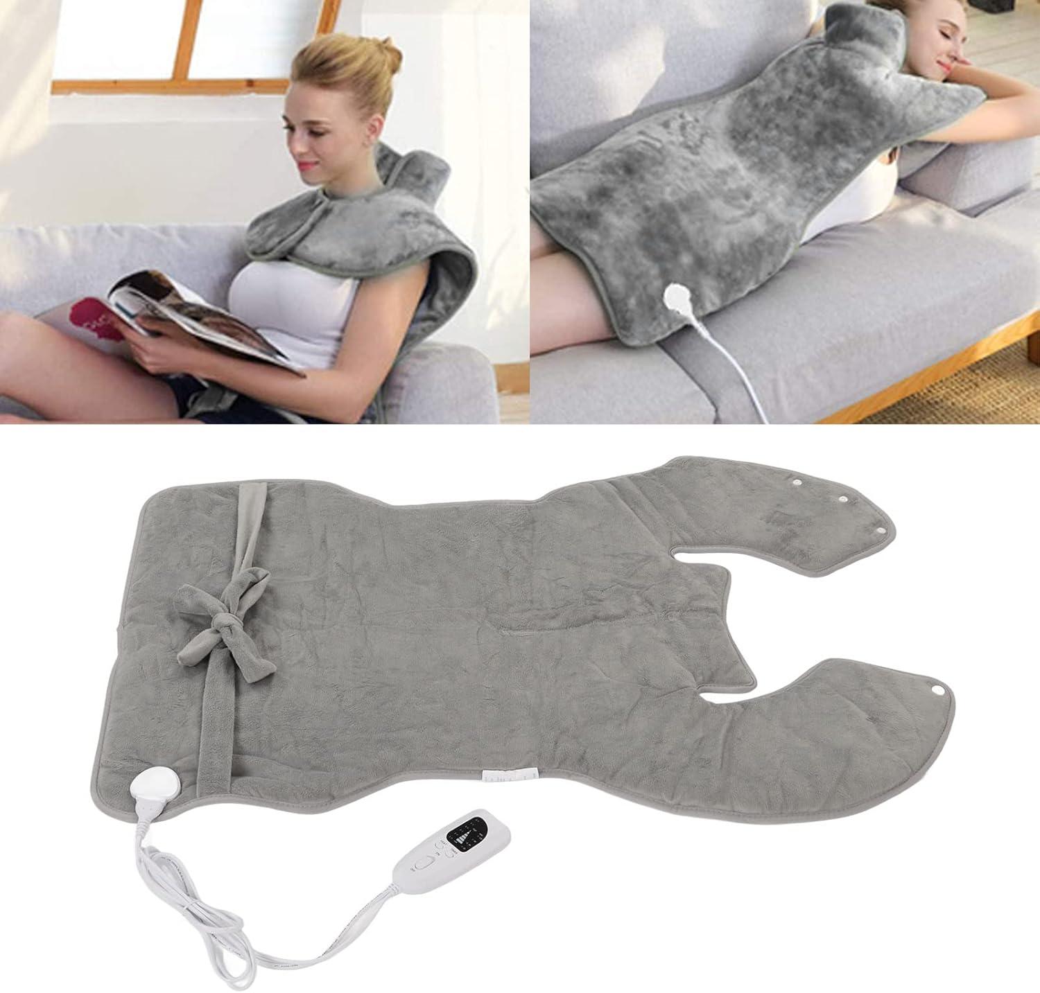 Ergonomic Back Heating Pad - 6 Temperature Levels | Silver Grey | UK ...