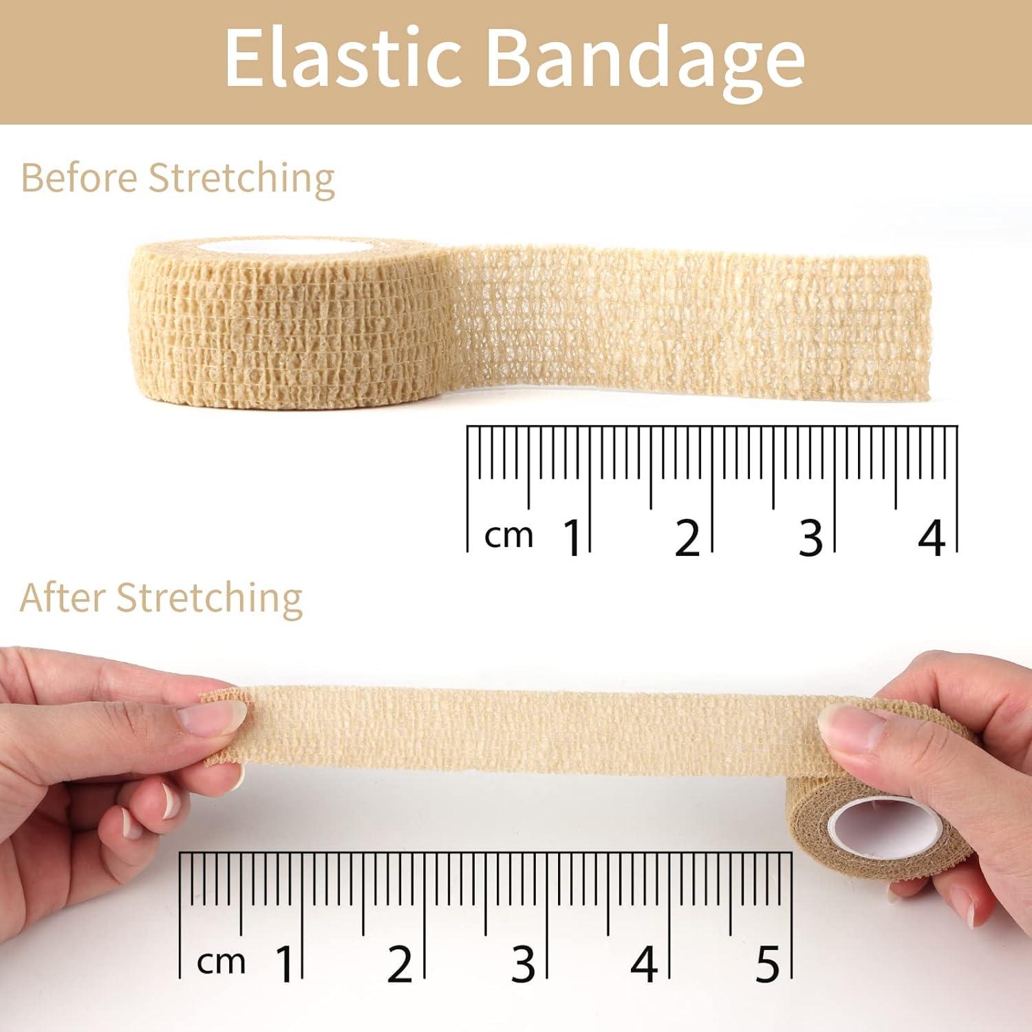 Skin Colour Elastic Self-Adhesive Bandage Finger Tape - 12pc 1 Inch ...