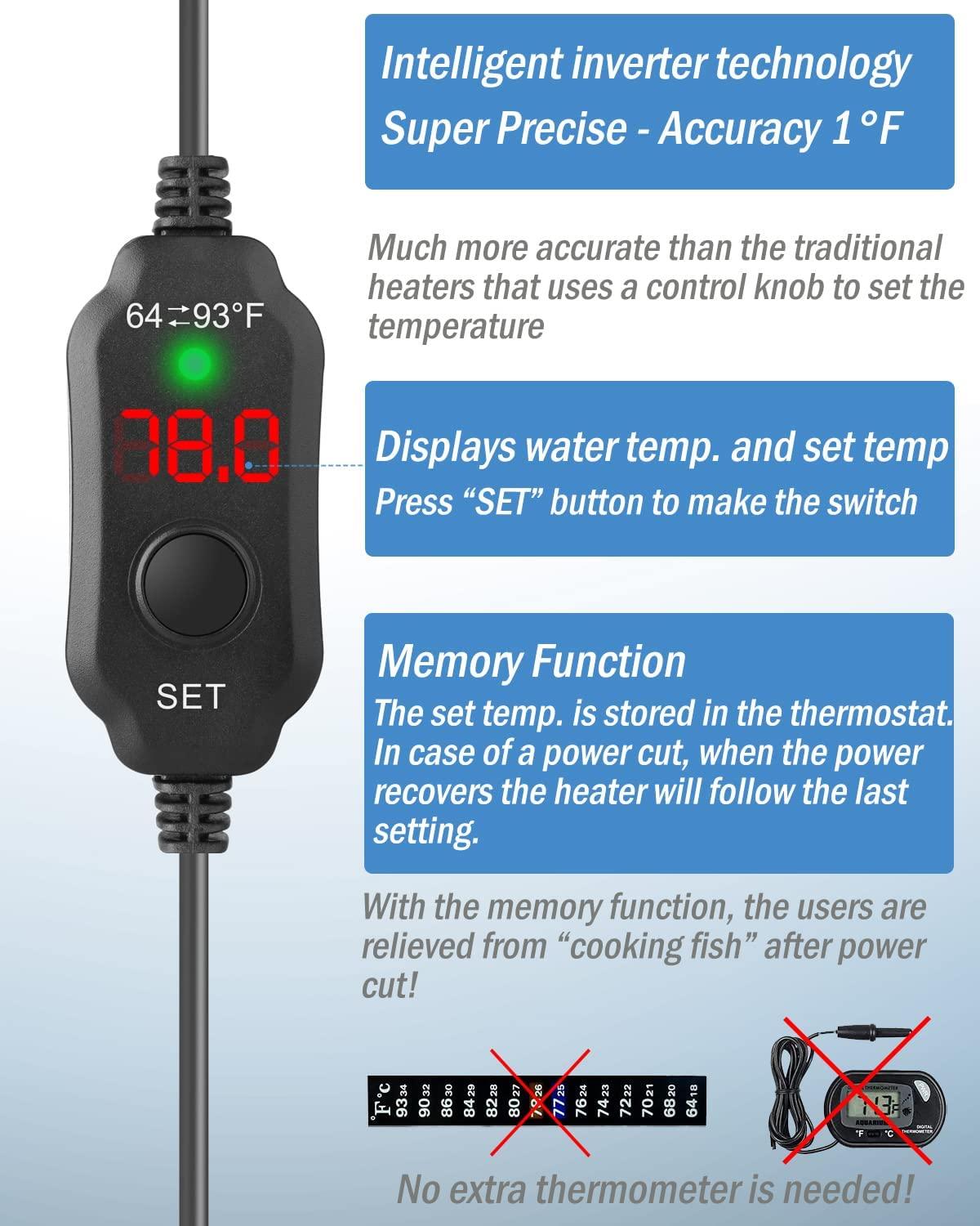 Kulife Fumak 20W Mini Aquarium Heater | Submersible Fish Tank Heater ...