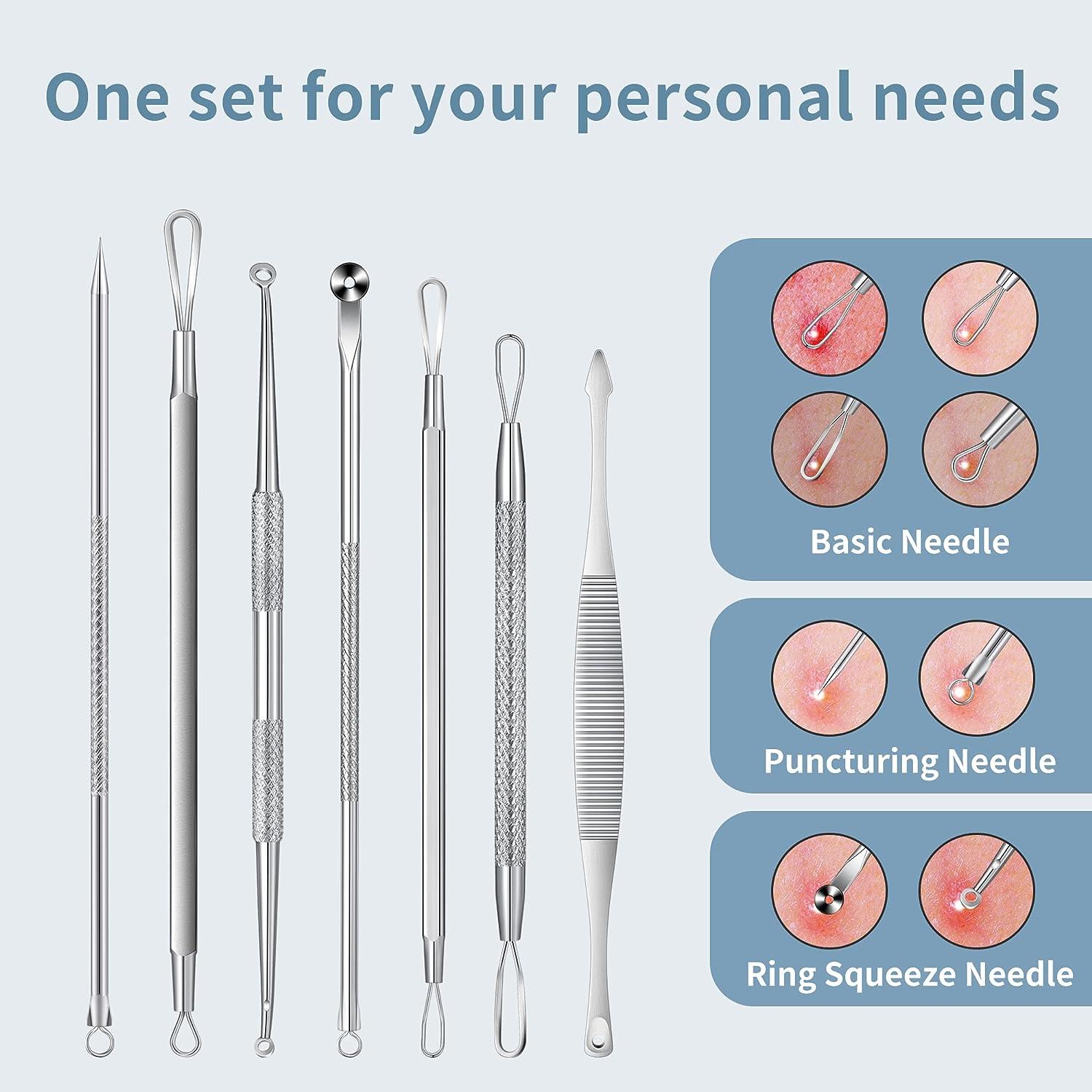 7 Pcs Blackhead Remover Tool Set for Face and Nose | Acne Extractor Kit ...
