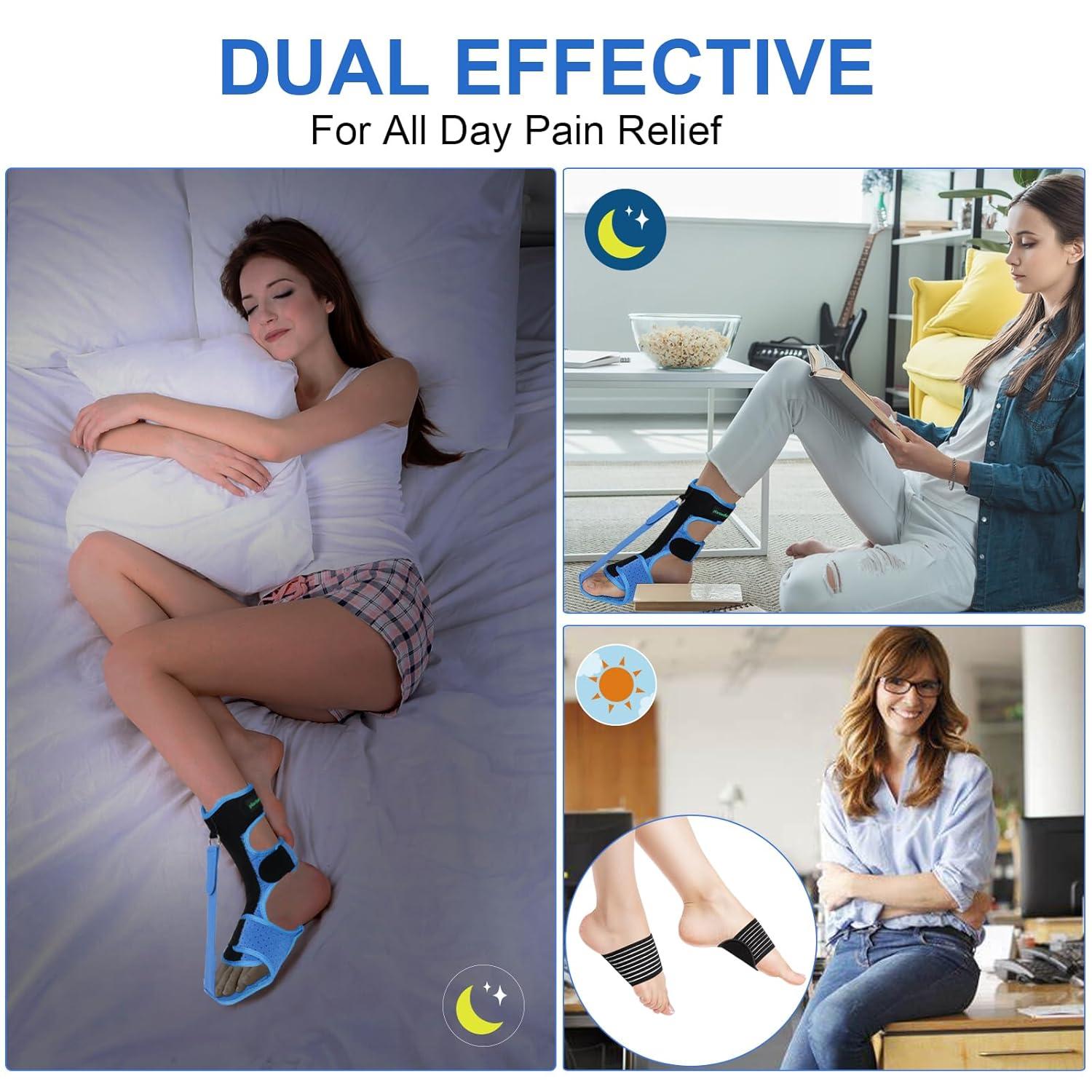 Plantar Fasciitis Night Rail - Upgraded Support Brace for Women | Relieve Foot Pain & Achilles ...