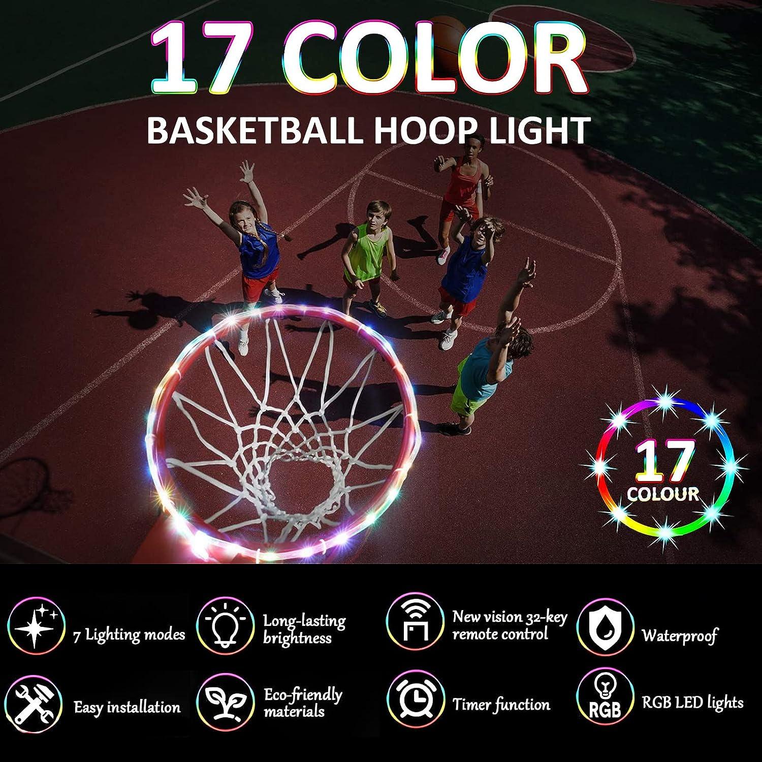 Remote Control LED Basketball Hoop Light | 17 Colors | Waterproof ...
