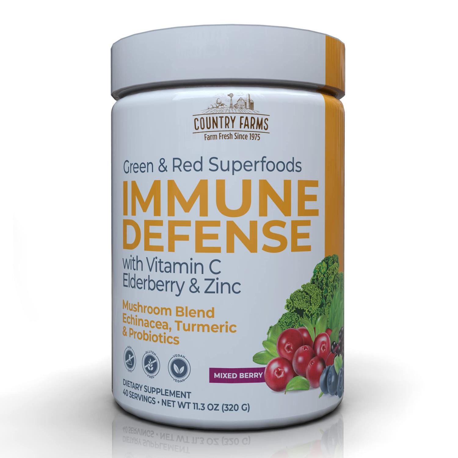 Country Farms Immune Defense Superfoods Drink Mix - Vitamin C & Black ...