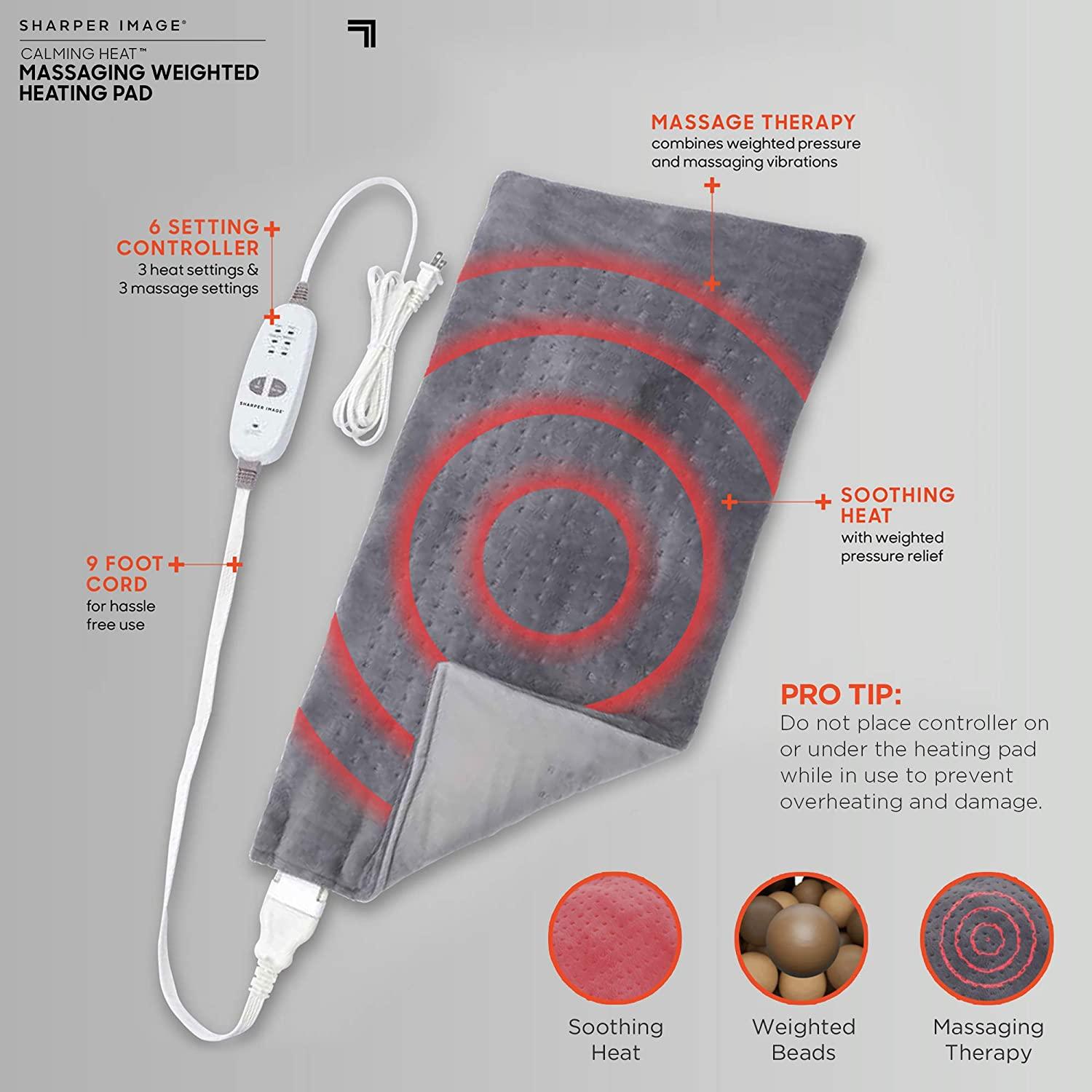 Calming Heat Weighted Heating Pad by Sharper Image - Electric Massaging ...