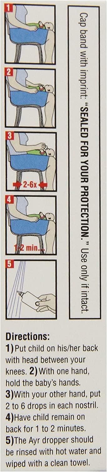 Baby Ayr Saline Nose Spray/Drops, Spray Bottles 1 Fl Oz (Pack of 6)