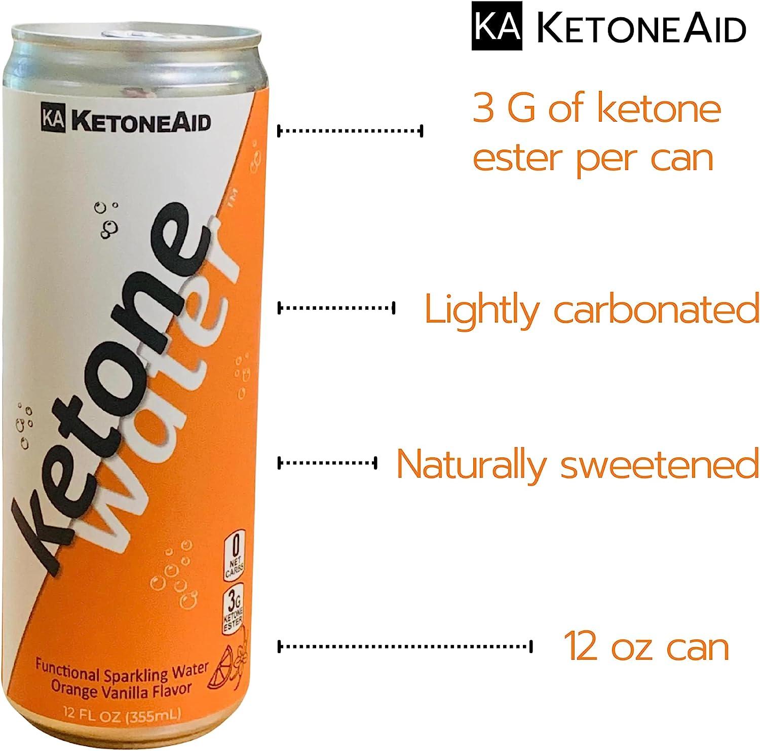 KetoneWater | Orange Vanilla Flavor | 3g Ketone Ester | 12oz Sparkling ...