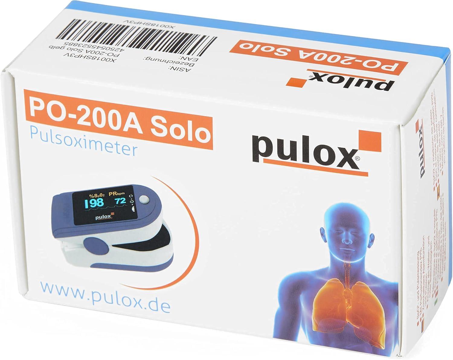 Pulse Oximeter Pulox PO-200A Solo - Accurate Pulse & Oxygen Saturation ...