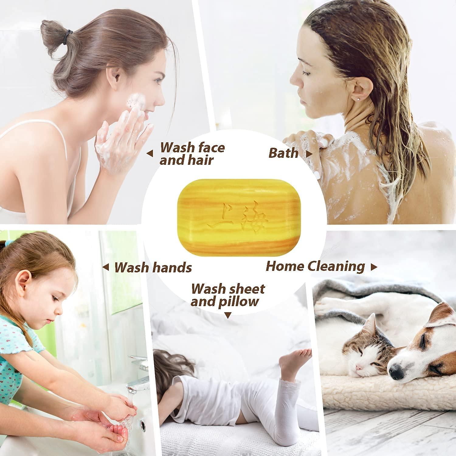 BEE & FLOWER Shanghai 10% Sulfur Soap Bar 3.4 Oz (Pack of 6) - Face and ...