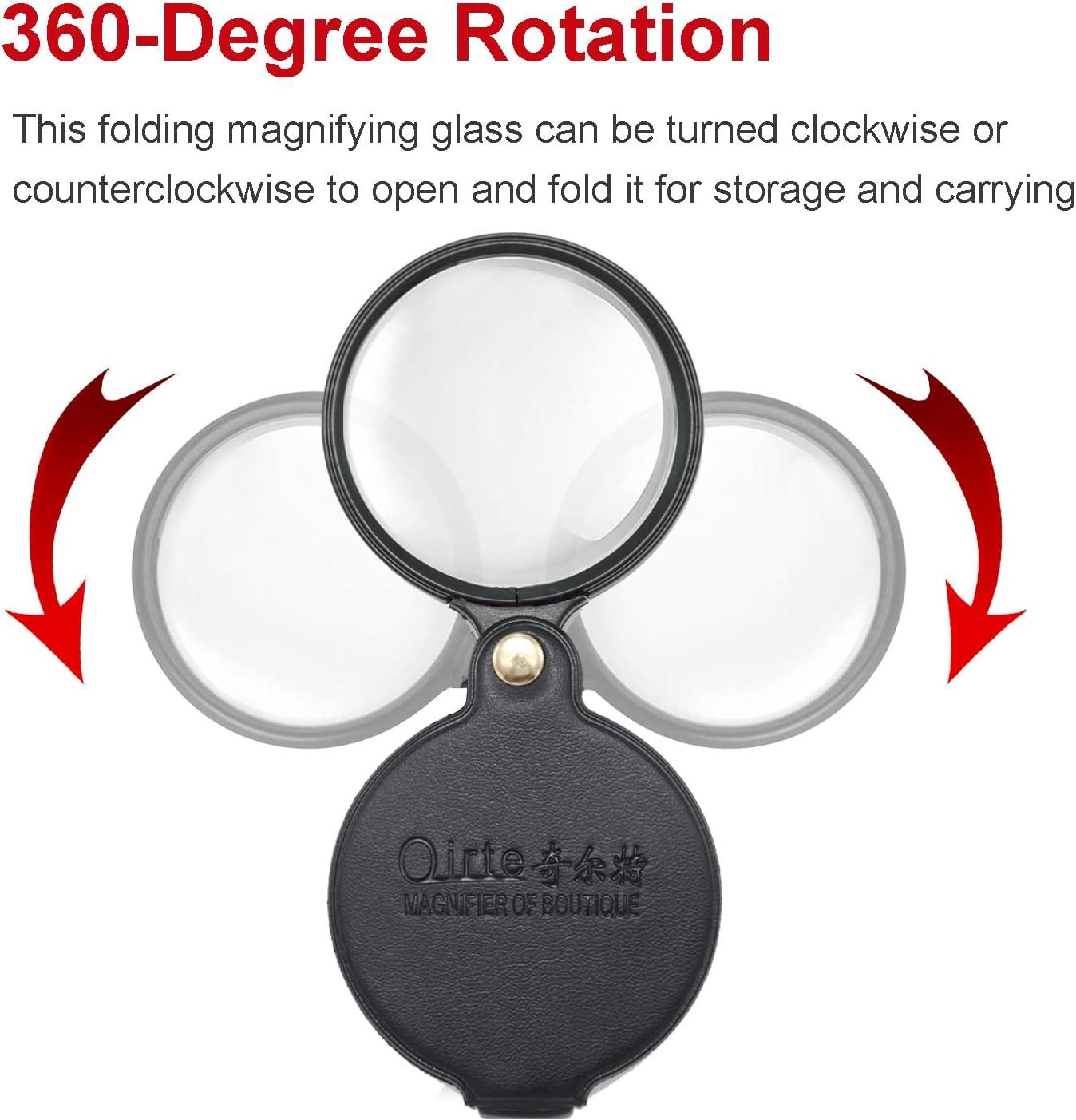 10X Small Pocket Magnifier Glass Mini Folding Magnifying Lenses with ...