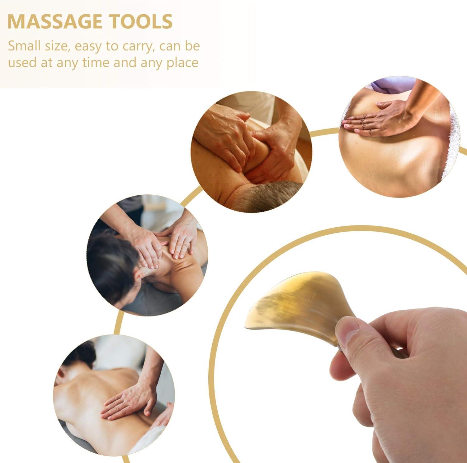 Heallily Gua Sha Scrape Massage Tool - Buffalo Horn Facial Roller for ...