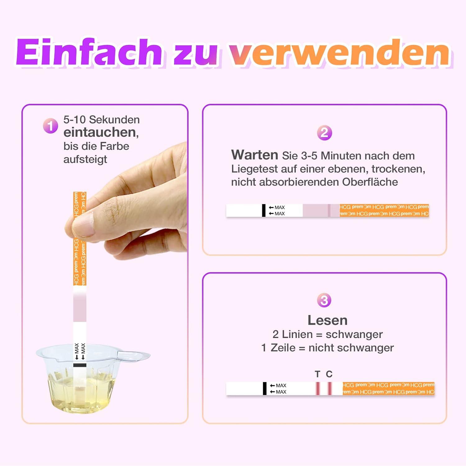 Premom 50 x Early Pregnancy Test Strips - Ultra Sensitive 10 mIU/ml ...