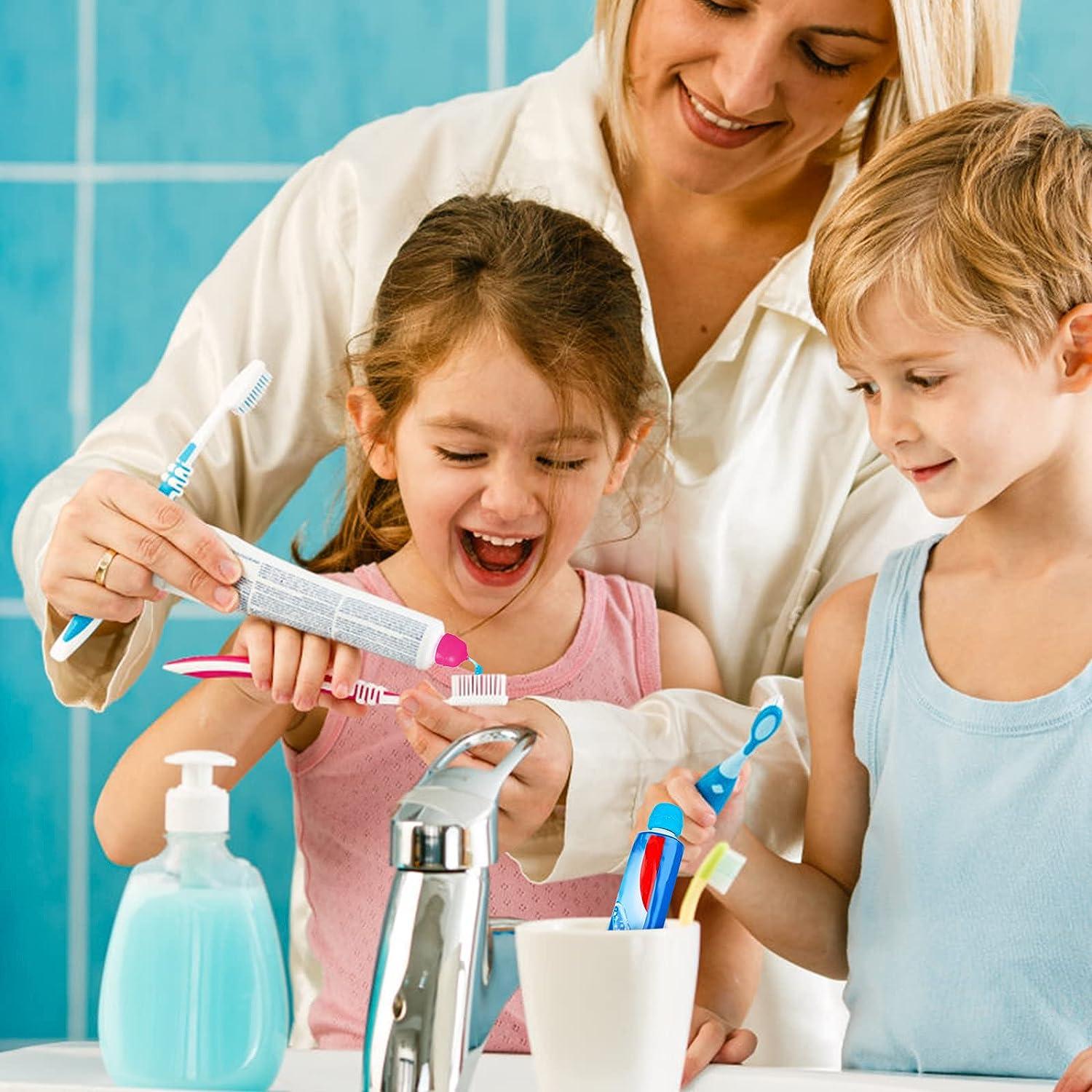 8 Pcs Self Closing Toothpaste Caps for Kids - Mess-Free Silicone ...